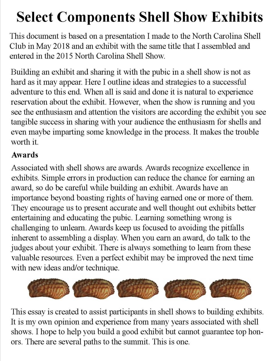 How To Build A Shell Show Exhibit | NC Shell Club